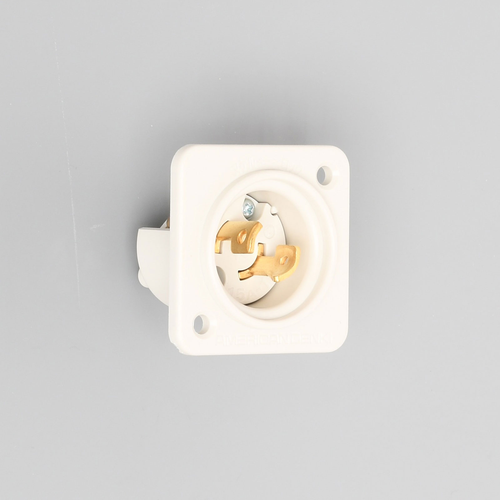 2115N 2-Pole 2-Wire 15A 125V Flanged Inlet (Nylon Housing) | AMERICAN DENKI