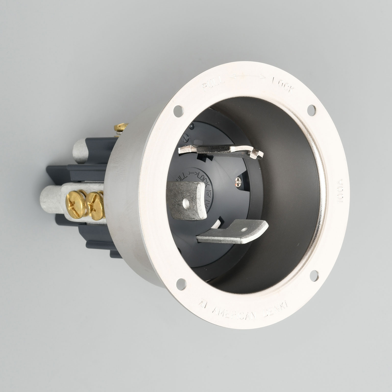 31025 3-Pole 3-Wire 100A 250V Flanged Inlet (Metal Housing) | AMERICAN ...