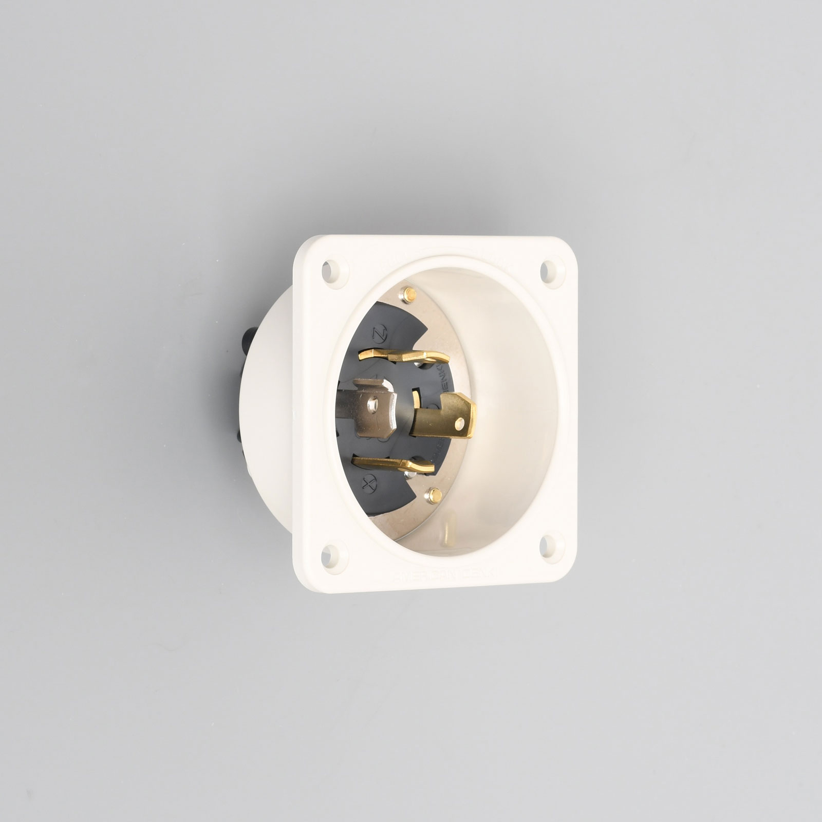 4365N 3-Pole 4-Wire Grounding 30A 600V Flanged Inlet (Nylon Housing ...