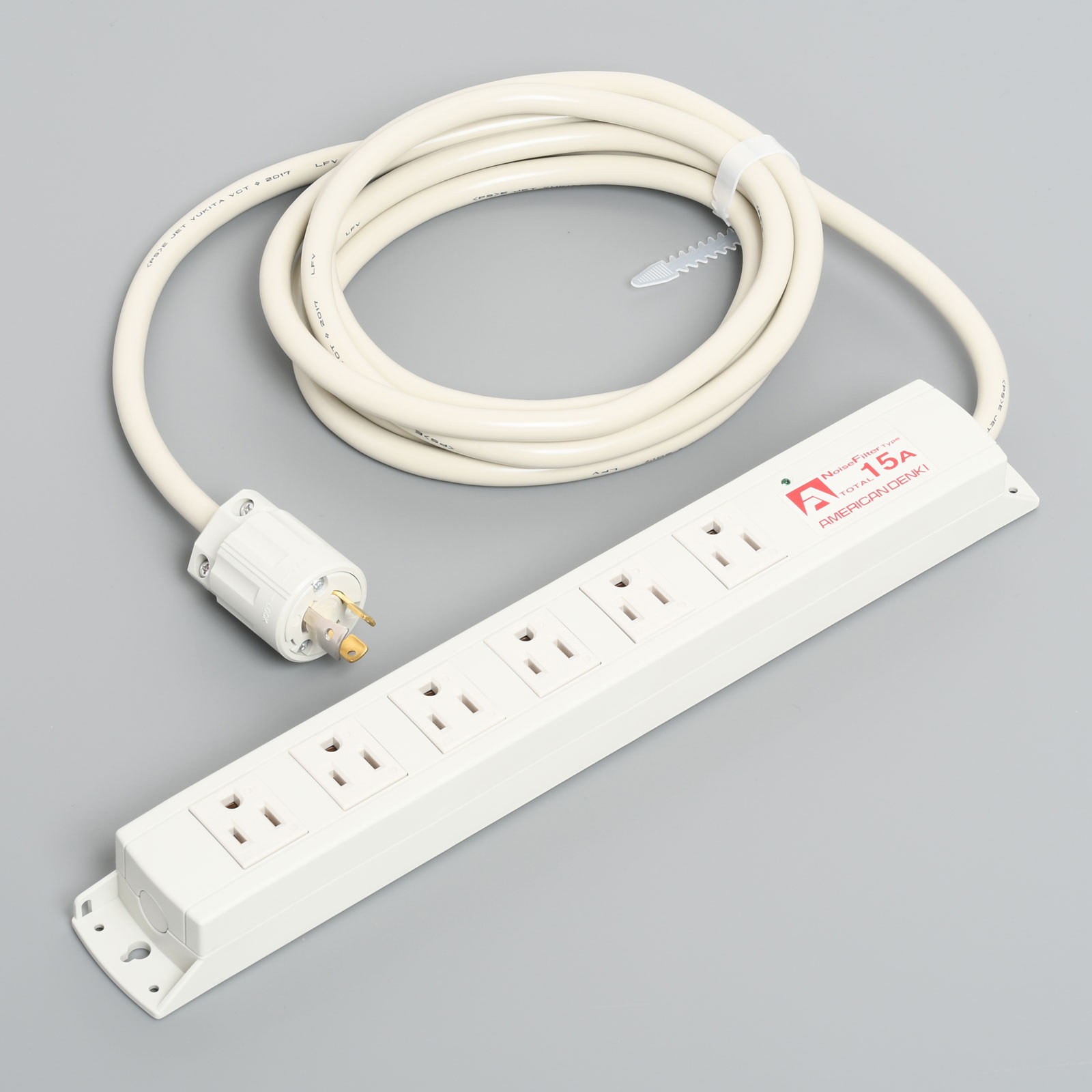 KC1235NF 2-Pole 3-Wire Grounding 15A 125V Multiuse Power Strip, 6 ...