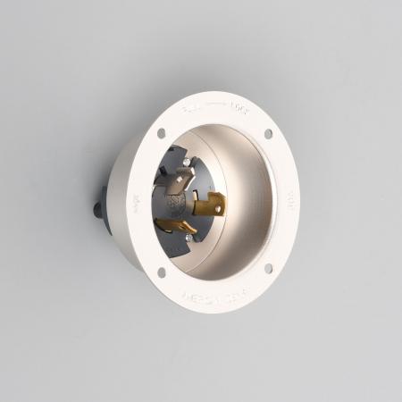 3365 3-Pole 3-Wire 30A 600V Flanged Inlet (Metal Housing) | AMERICAN DENKI